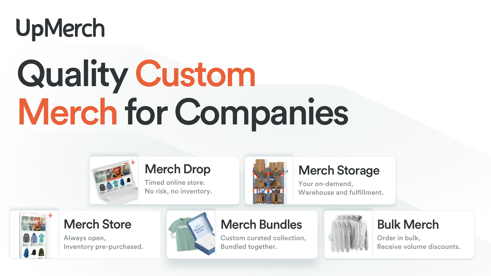 High Quality Custom Merch for Companies - Free Online Stores & Warehousing!
